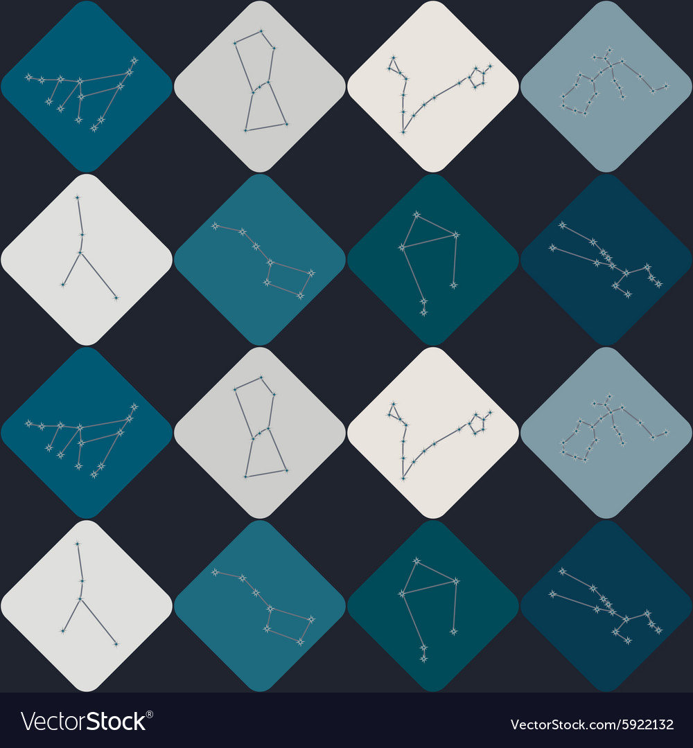 Seamless background with different constellations Vector Image