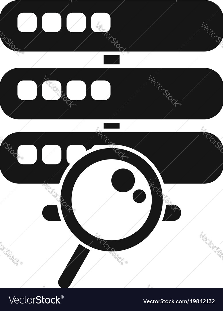 Search filter server icon simple leak Royalty Free Vector