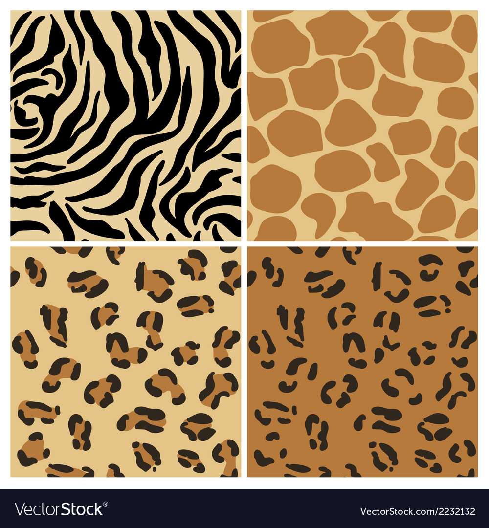 Set animal patterns Royalty Free Vector Image - VectorStock
