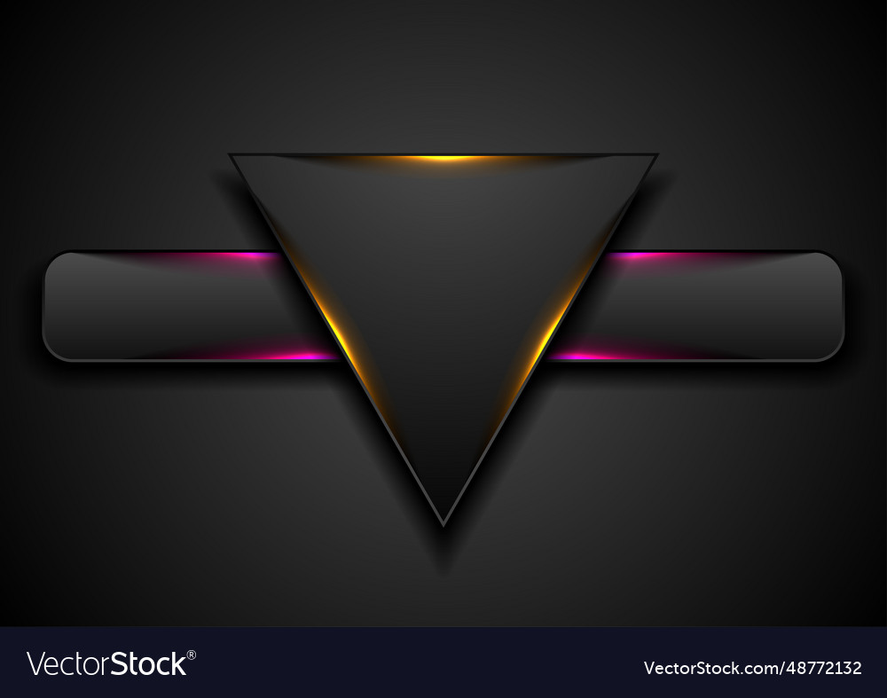 Triangle and rectangle with glowing light Vector Image