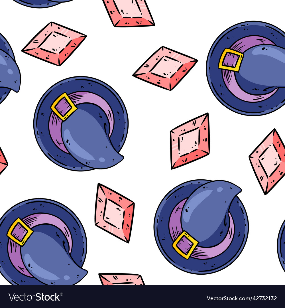 Witchcraft magical seamless border pattern cute Vector Image