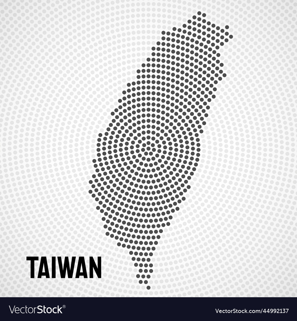 Abstract taiwan map of radial dots halftone Vector Image Abstract taiwan map of radial dots halftone Vector Image