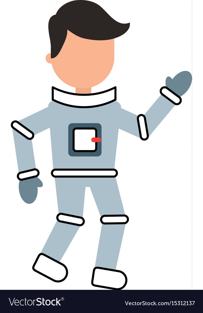 Astronaut comic character icon Royalty Free Vector Image