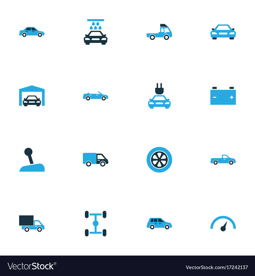 Auto colorful icons set collection of car Vector Image