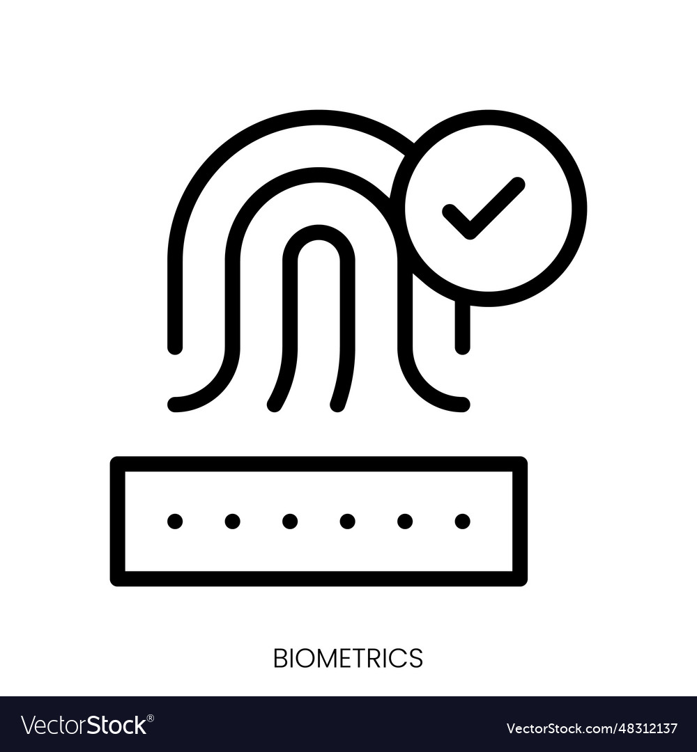 Biometrics Icon Line Art Style Design Isolated Vector Image