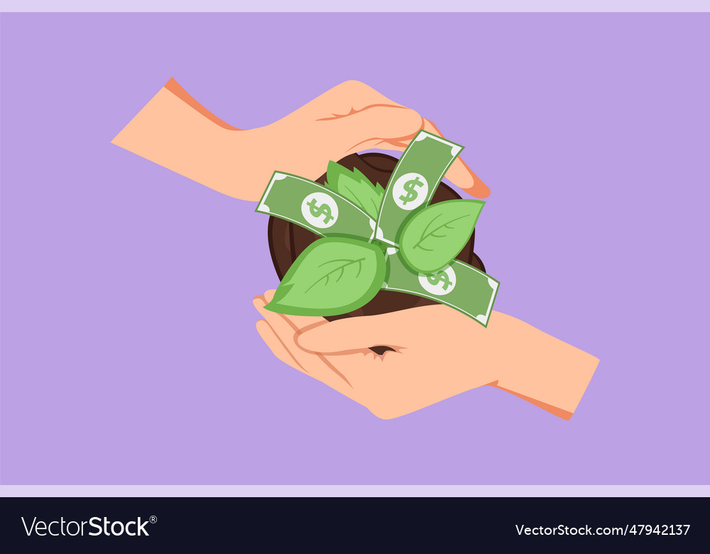 Character flat drawing ecology sapling money tree Vector Image Character flat drawing ecology sapling money tree Vector Image