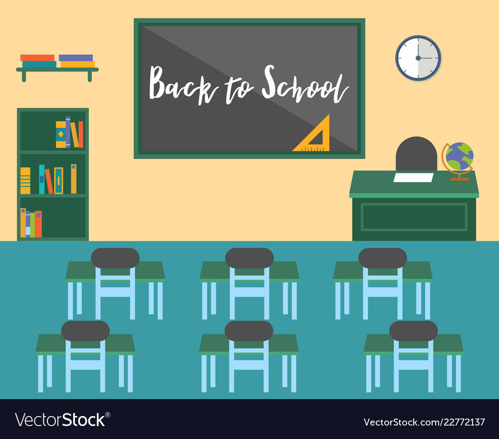 Classroom back to school background theme flat Vector Image