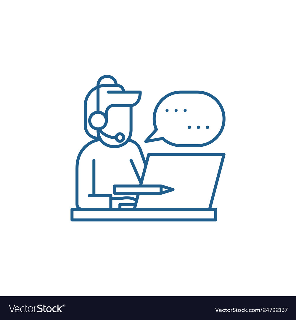 Client support line icon concept Royalty Free Vector Image