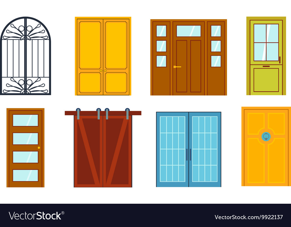 Doors isolated Royalty Free Vector Image - VectorStock