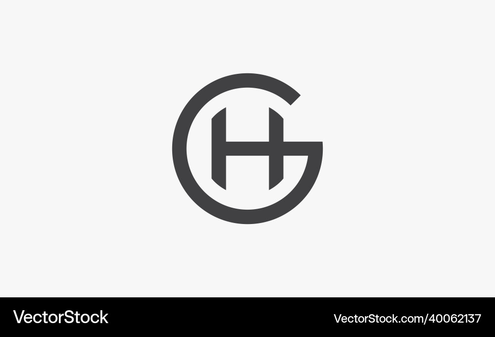 Gh or hg letter logo concept isolated on white Vector Image