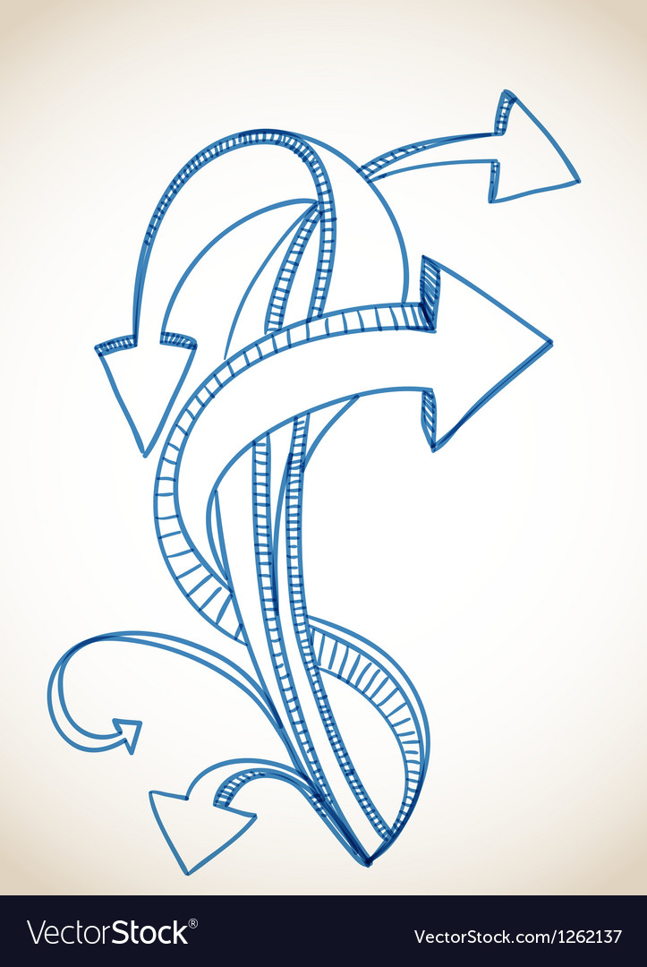 Group drawn arrows composition Royalty Free Vector Image