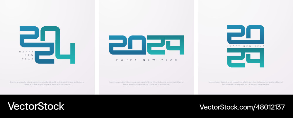 Happy new year number 2024 with modern numerals Vector Image