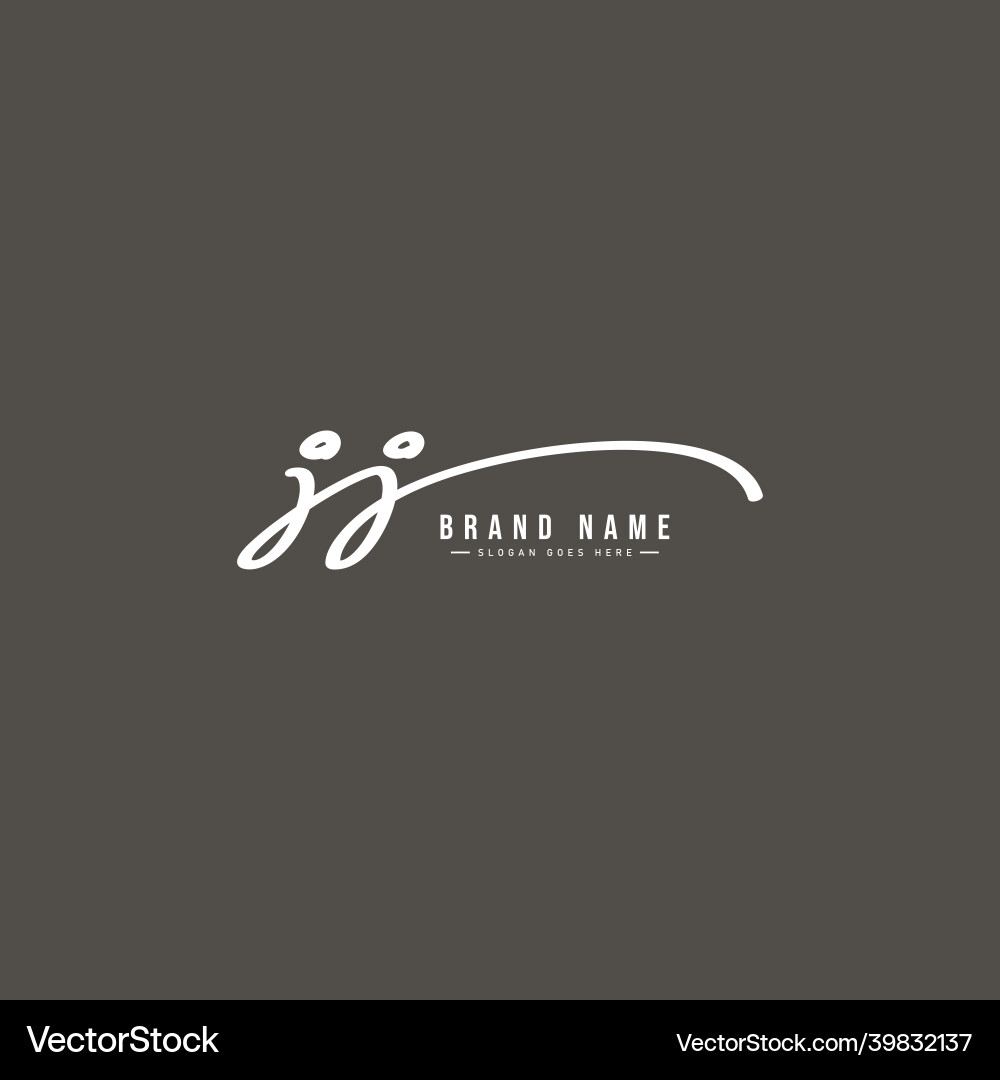 Initial letter jj logo hand drawn signature logo Vector Image