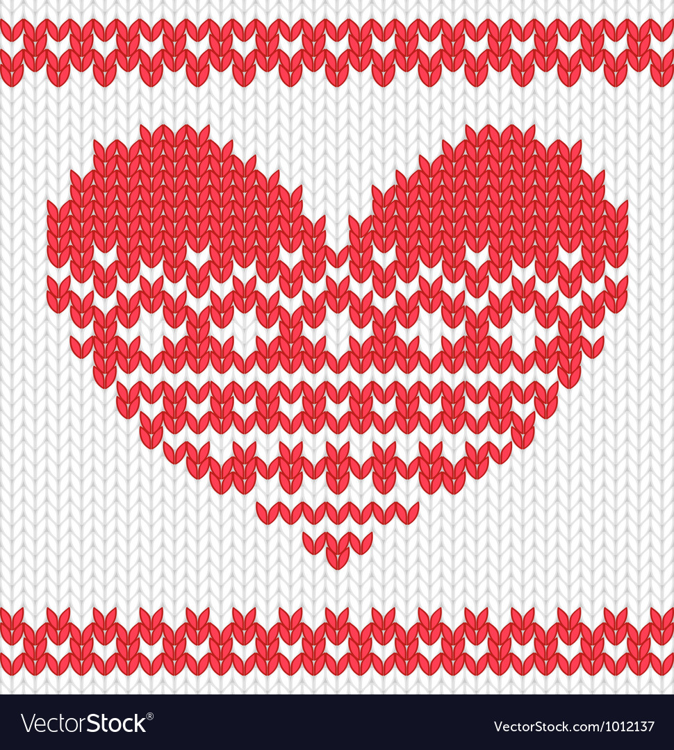 Knitted heart Royalty Free Vector Image - VectorStock