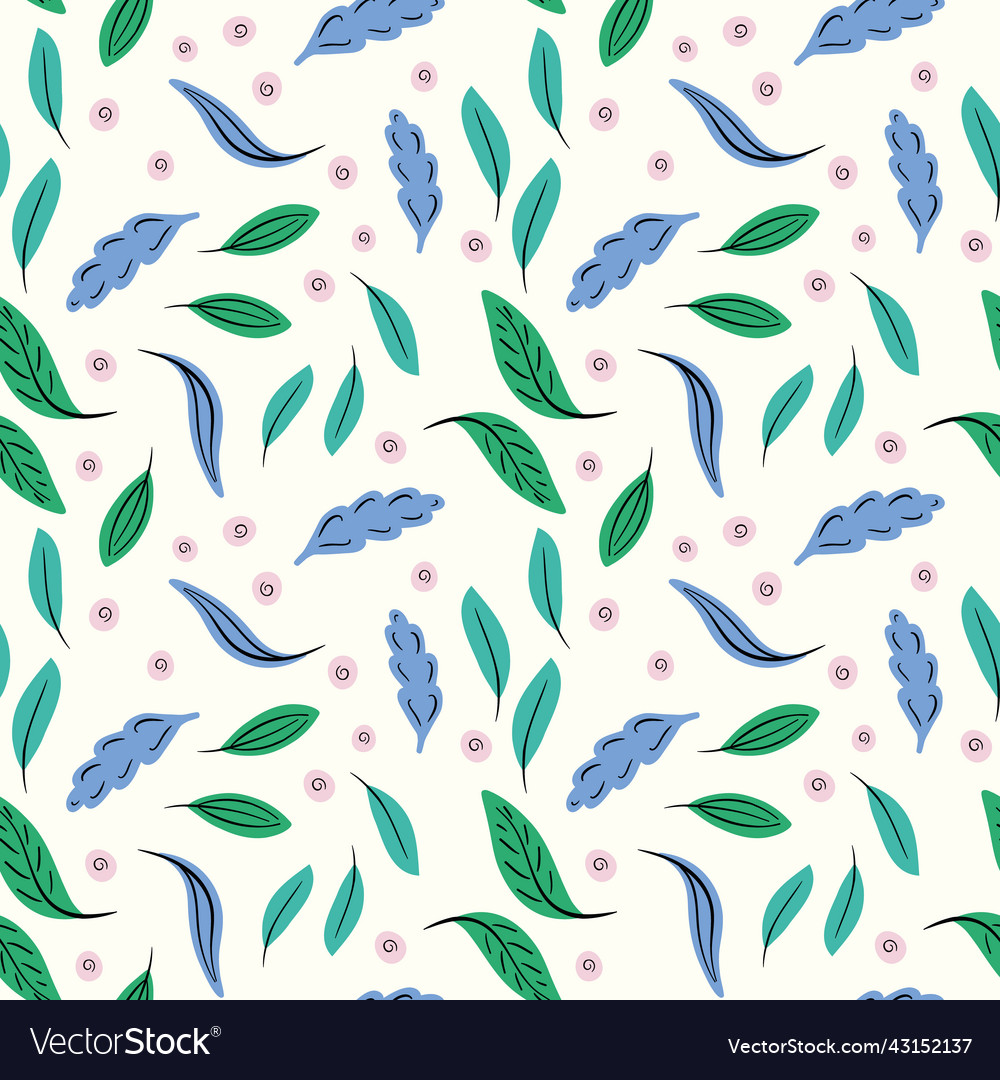 Leaf pattern background seamless repeat Royalty Free Vector