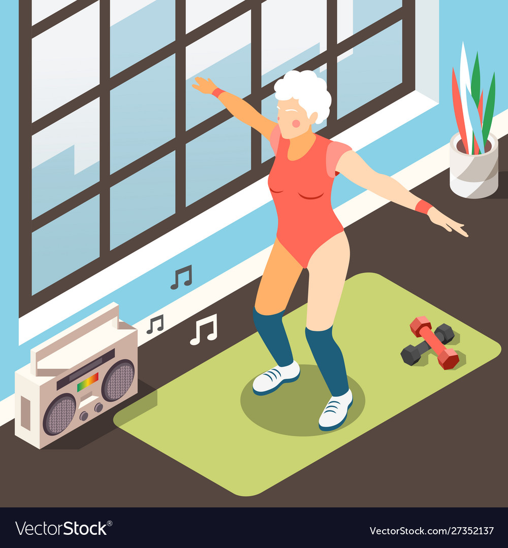 Longevity isometric background Royalty Free Vector Image