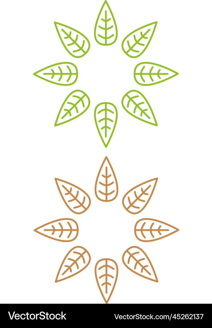 Natural leaves circle sign symbol logo Royalty Free Vector