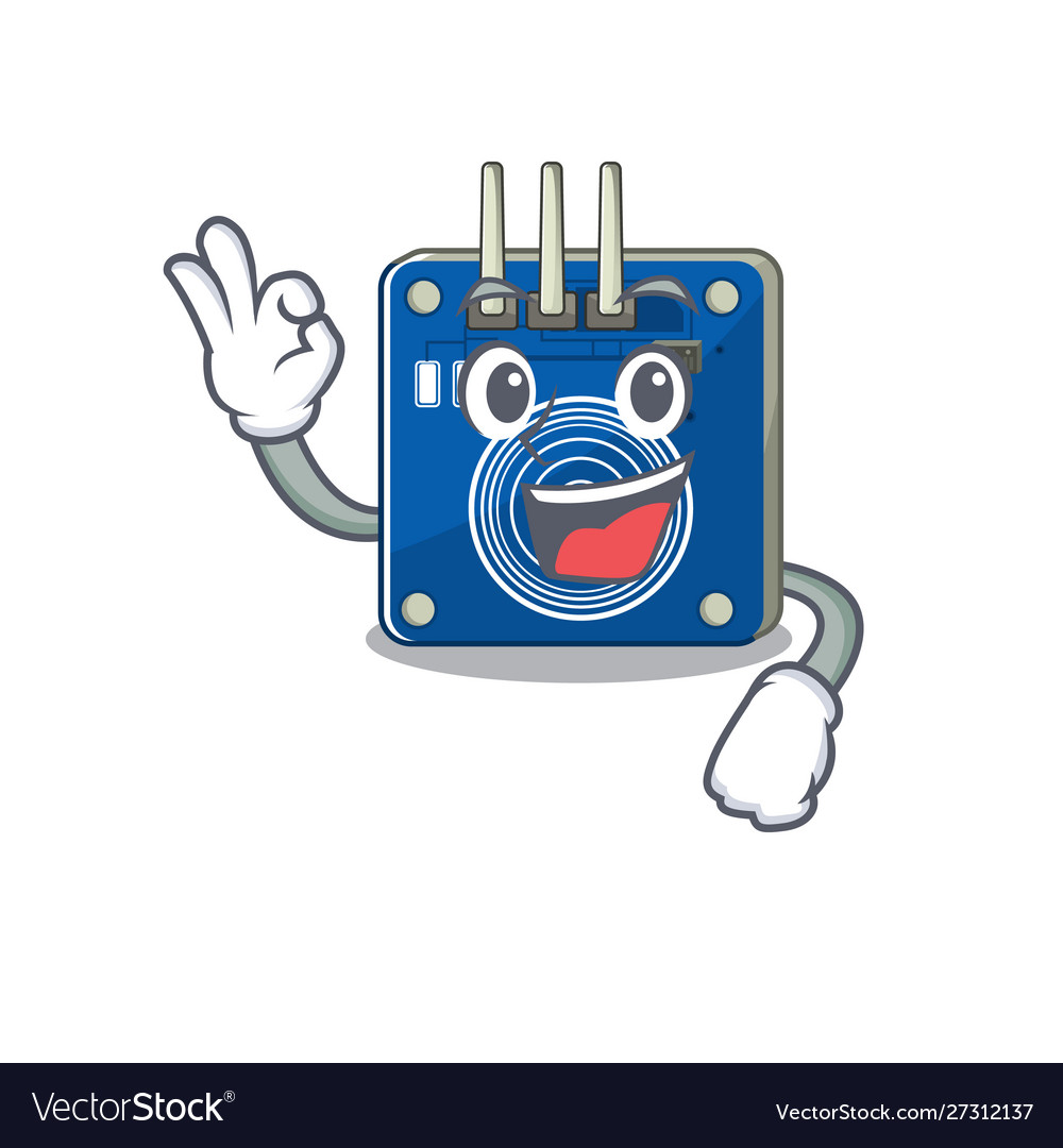 Okay touch sensor with cartoon shape Royalty Free Vector