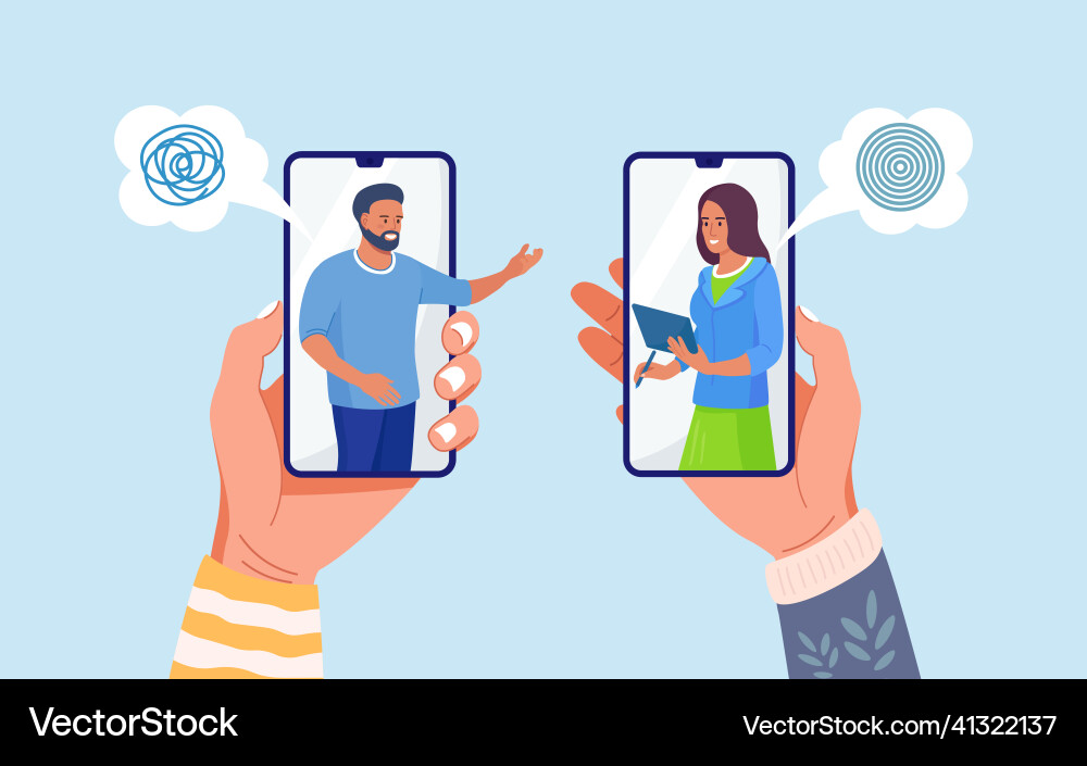 Online psychotherapy psychology counseling Vector Image
