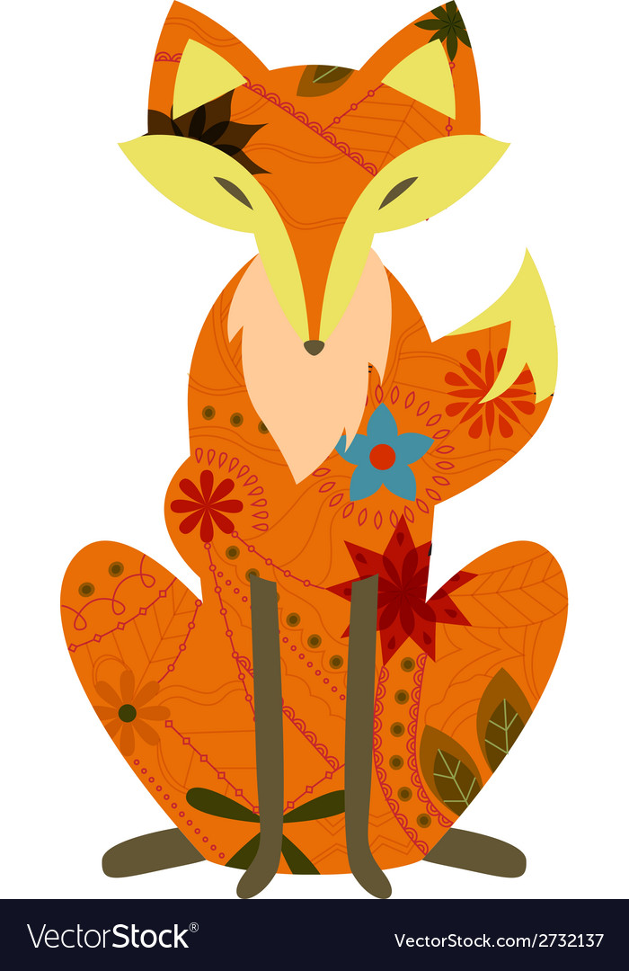 Retro fox Royalty Free Vector Image - VectorStock