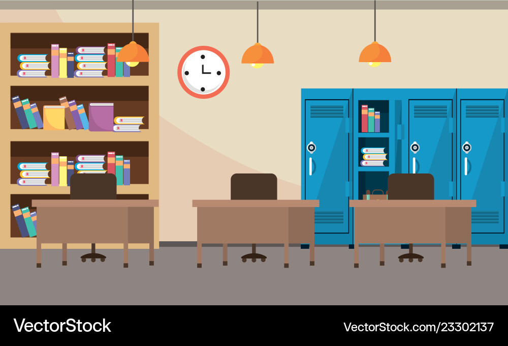 School study classroom cartoon Royalty Free Vector Image