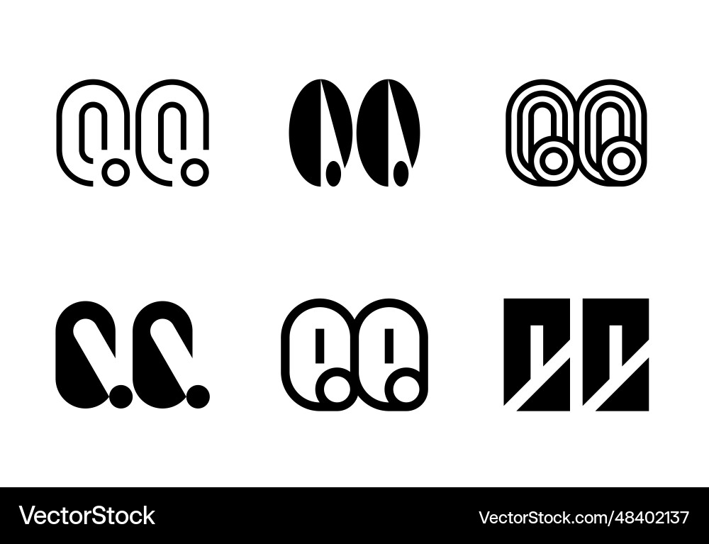 Set of letter qq logos Royalty Free Vector Image