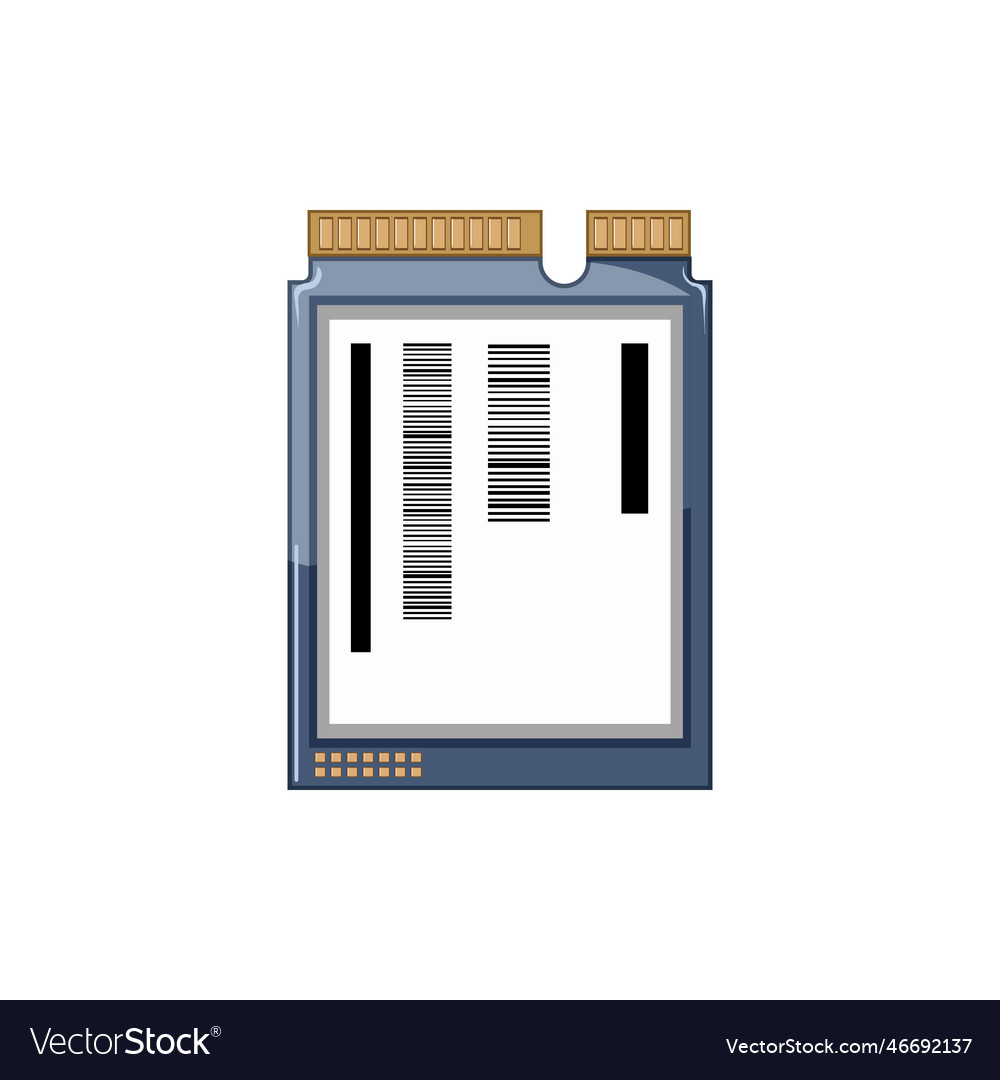 Solid ssd storage cartoon Royalty Free Vector Image