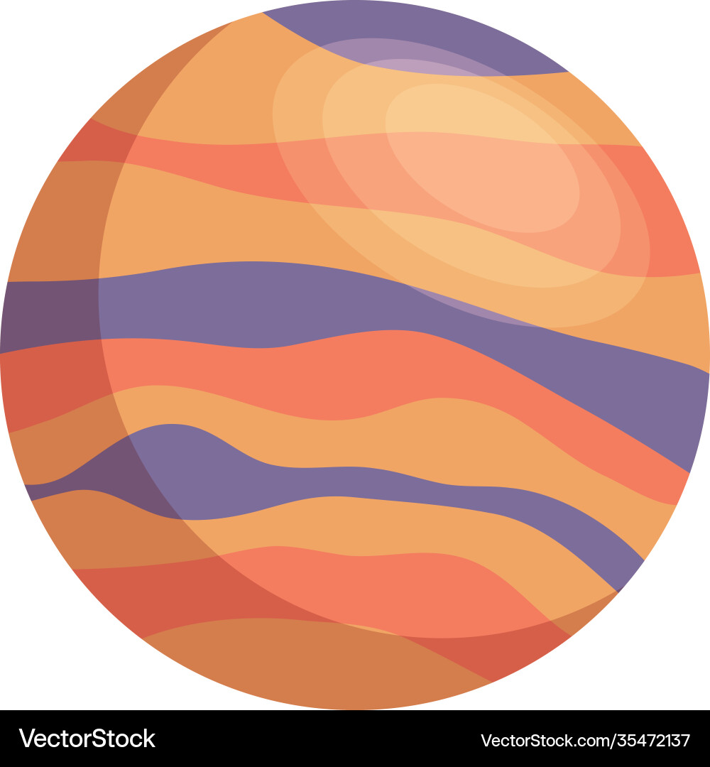 Space planet purple and orange colors isolated Vector Image