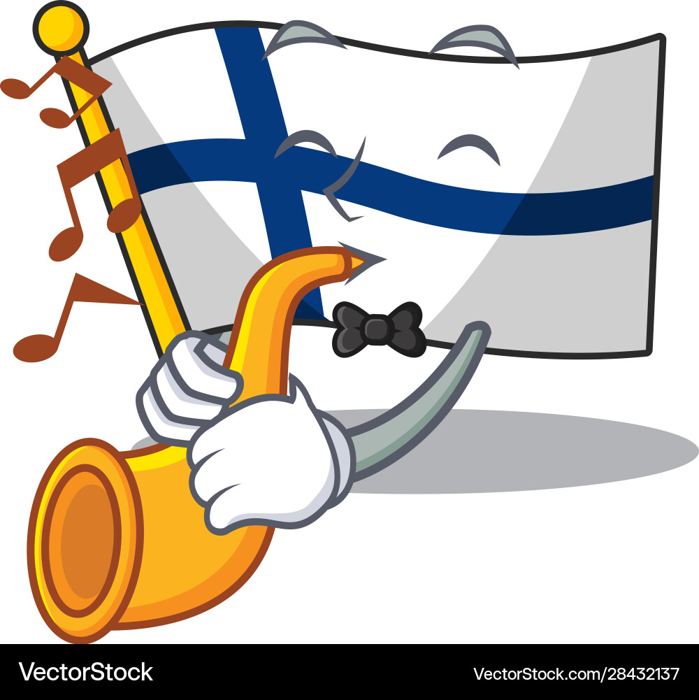 Supper cool flag finland cartoon character Vector Image