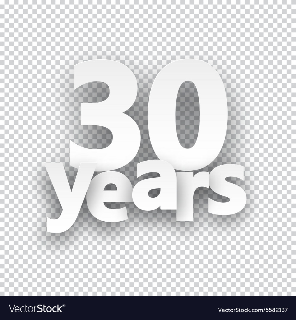 Thirty years paper sign Royalty Free Vector Image