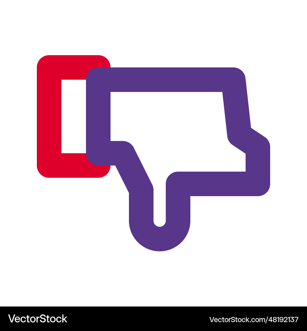 Thumb down used to express dislike Royalty Free Vector Image