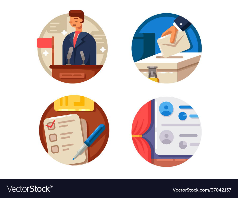 Voting set icons Royalty Free Vector Image - VectorStock