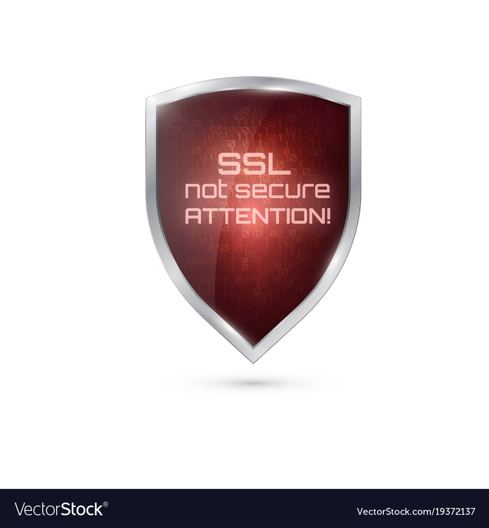 Warning icon ssl connection not secure Royalty Free Vector