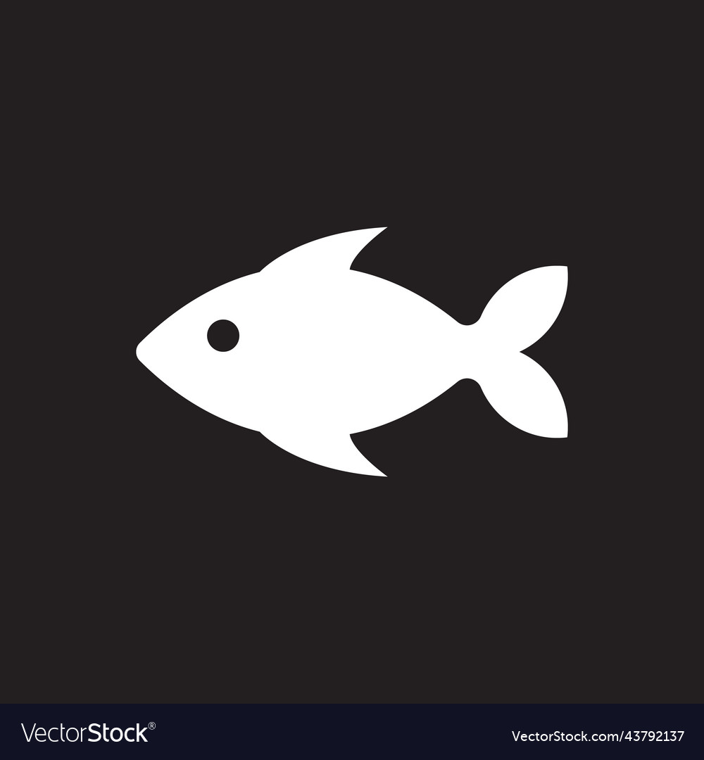 White fish solid icon Royalty Free Vector Image