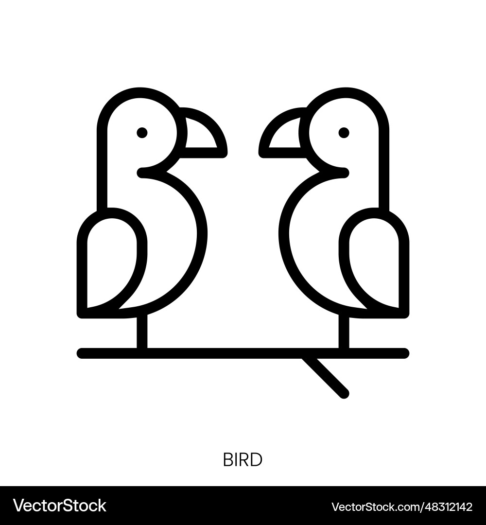 Bird icon line art style design isolated on white Vector Image