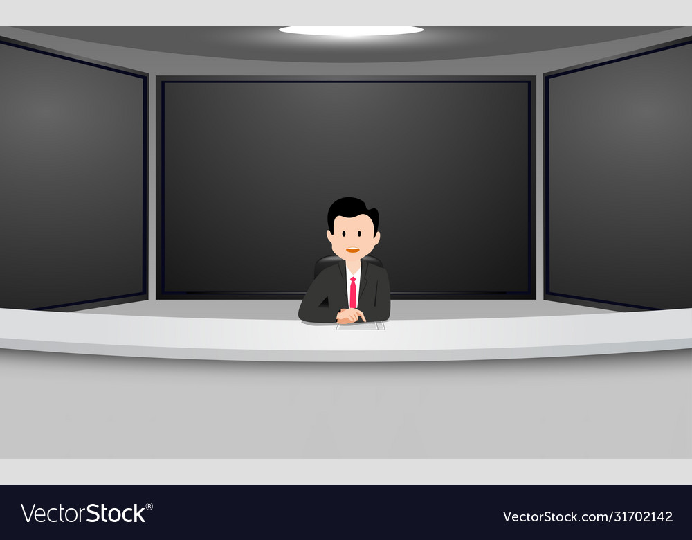Broadcaster on white table Royalty Free Vector Image