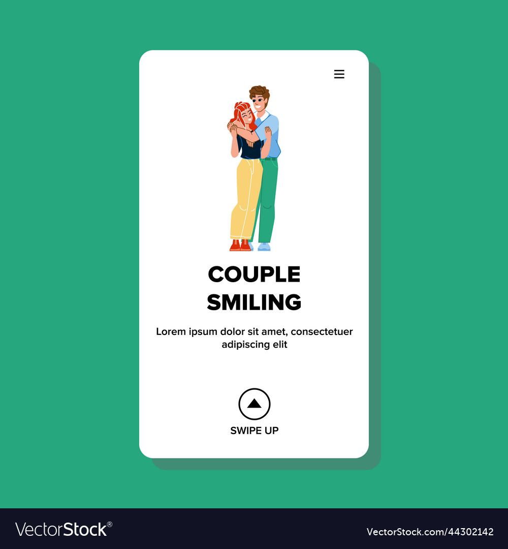 Couple smiling Royalty Free Vector Image - VectorStock