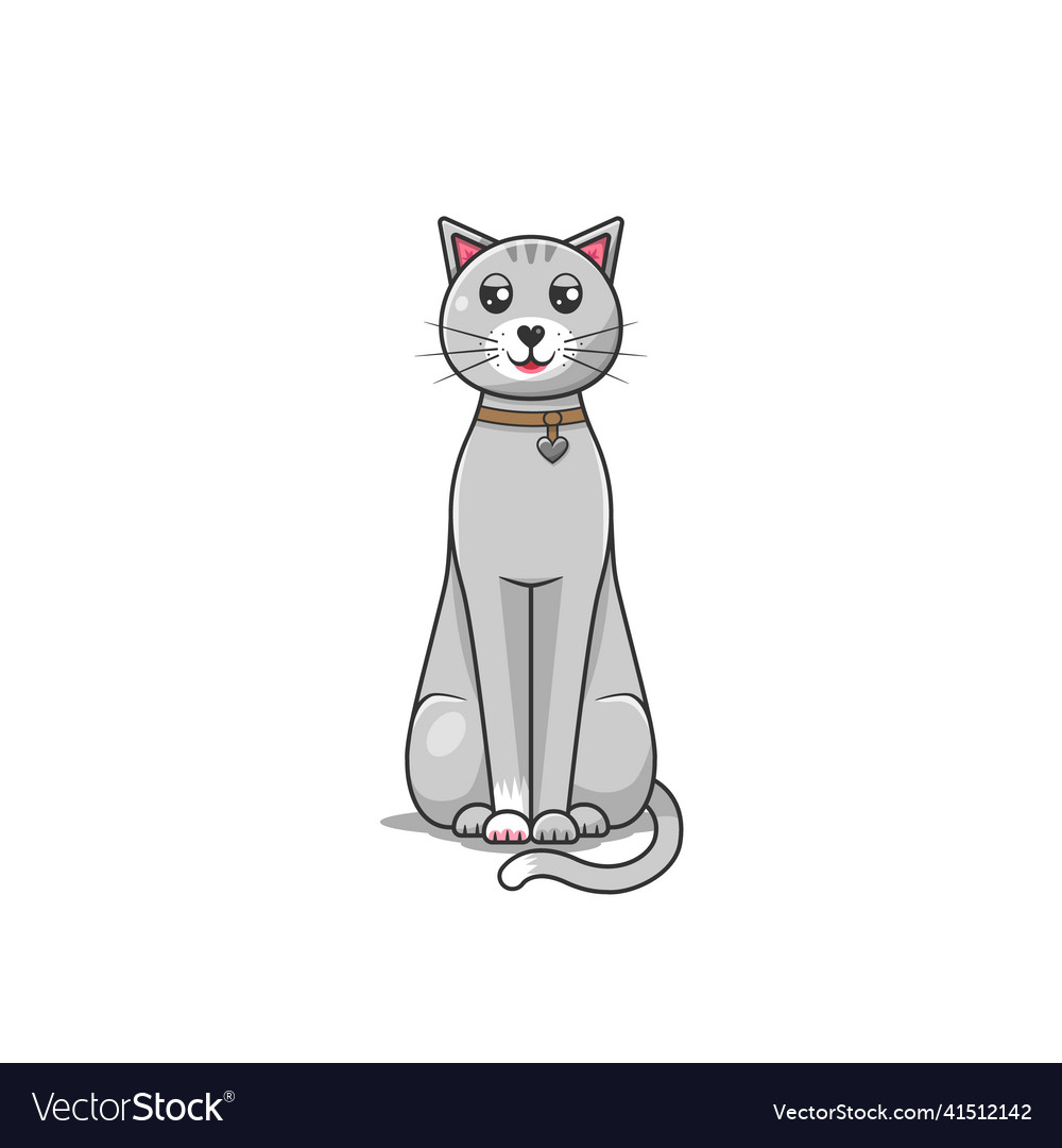 Cute fluffy cat Royalty Free Vector Image - VectorStock