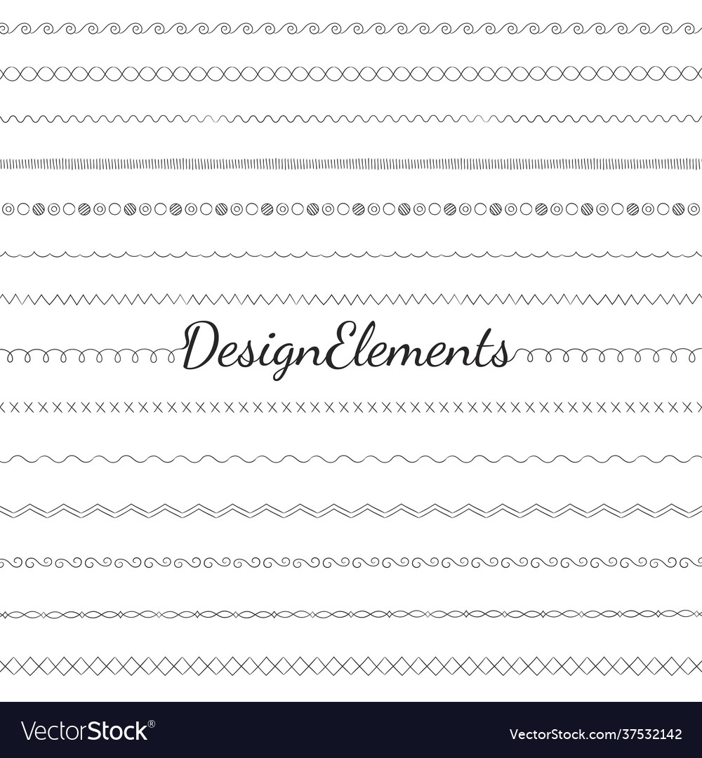 Divider line design elements collection Royalty Free Vector