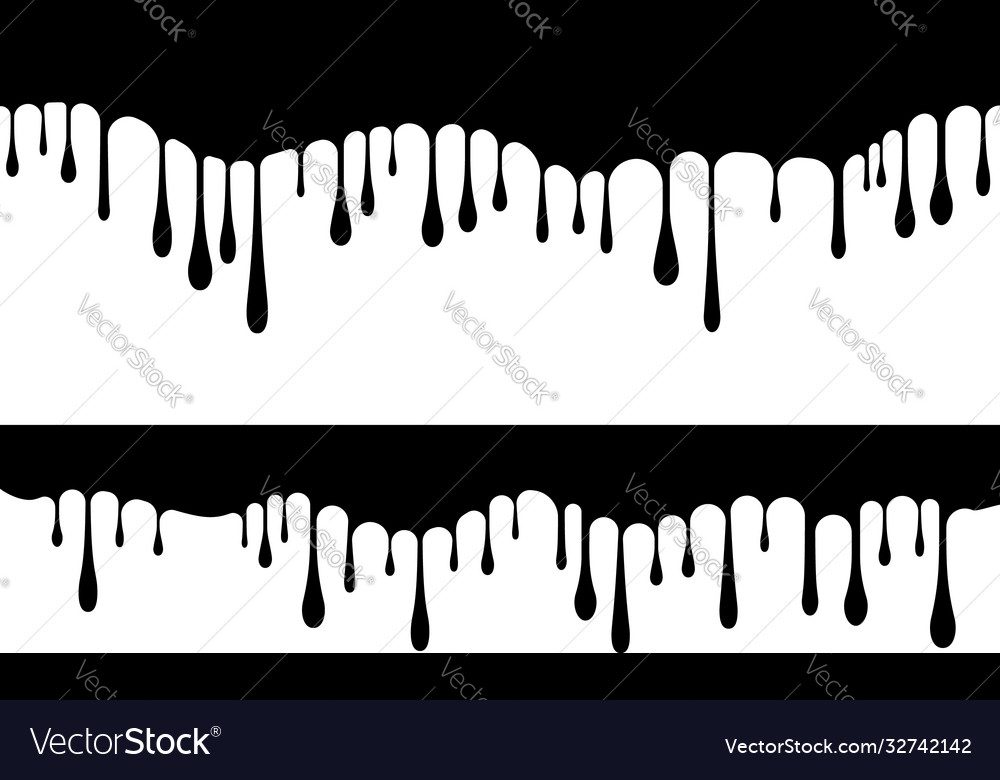 Dripping liquid design elements isolated borders Vector Image