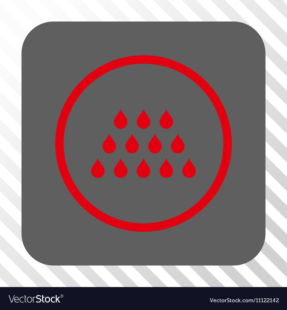 Drops rounded square button Royalty Free Vector Image