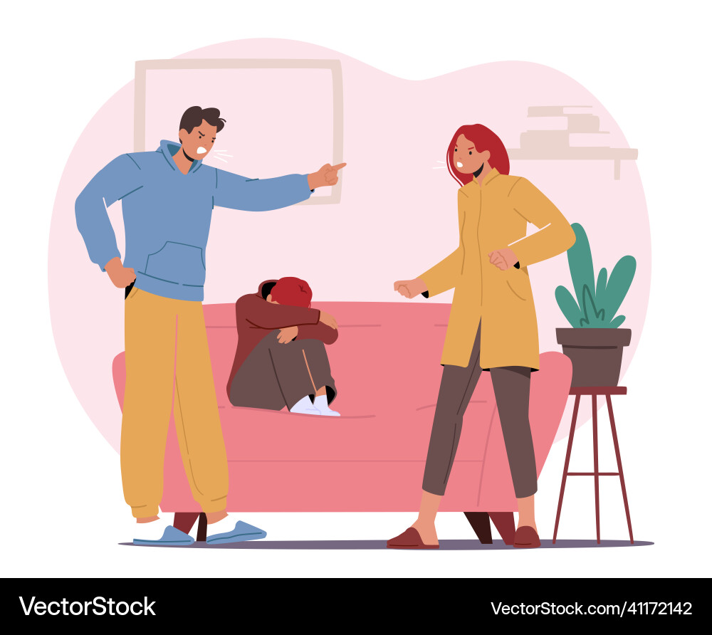 Family conflict problem angry parents yelling Vector Image