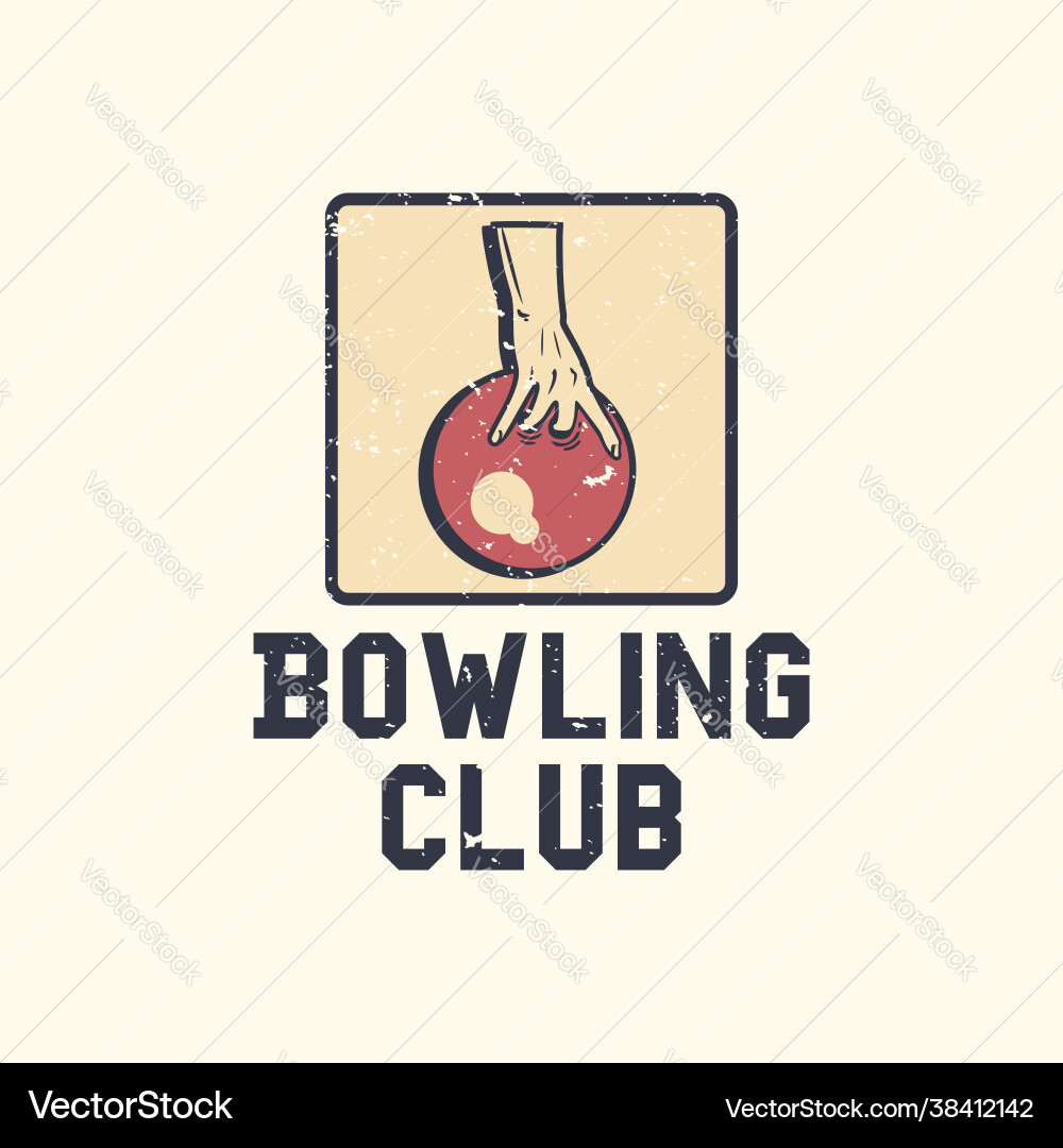 Logo design bowling club with hand holding Vector Image