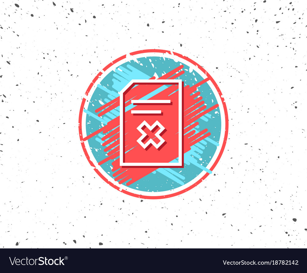 Remove document line icon delete file sign Vector Image Remove document line icon delete file sign Vector Image