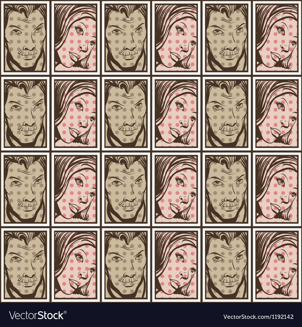 Retro people background Royalty Free Vector Image