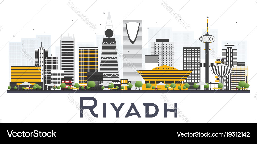 Riyadh saudi arabia city skyline with gray Vector Image