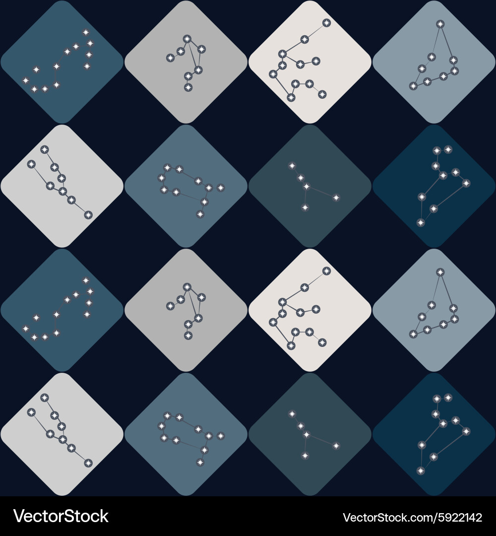 Seamless background with different constellations Vector Image