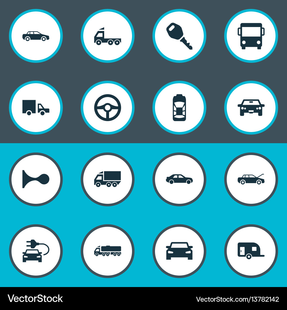 Set of simple car icons Royalty Free Vector Image