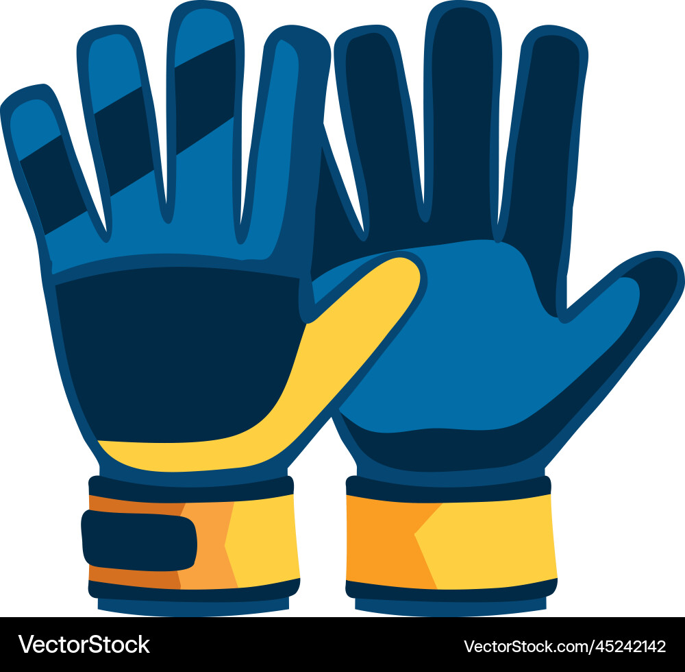 Soccer sport goalkeeper gloves Royalty Free Vector Image