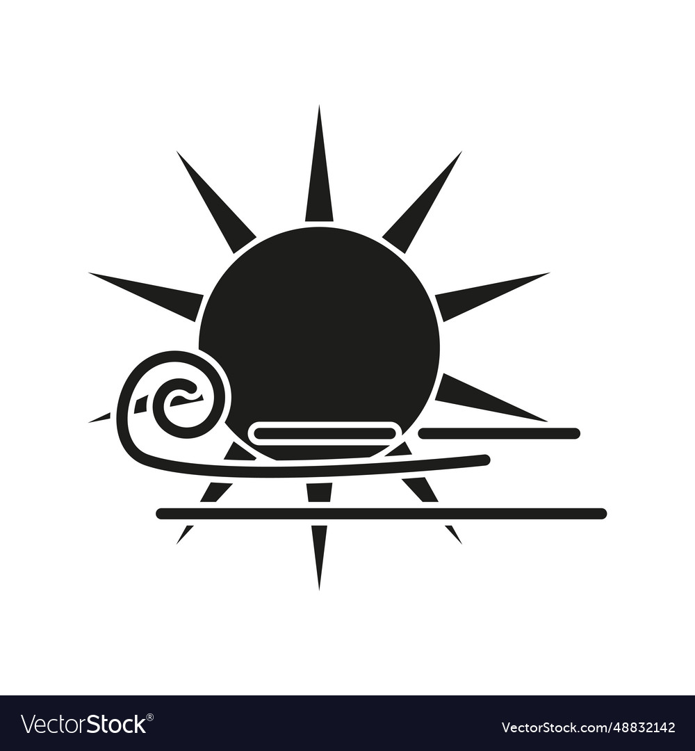 Sun and wind icon eps 10 Royalty Free Vector Image